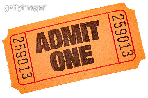 Carnival draw winner, admit one tickets and movie theater admission ...