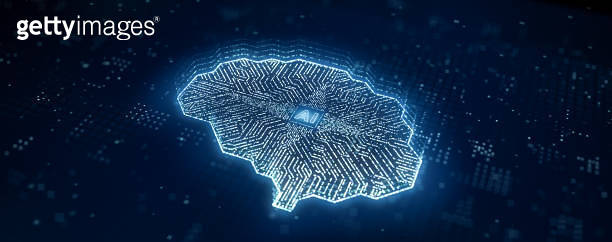 AI microprocessor transfer digital data through brain circuit computer (1369165587) 일러스트, 무료 ...