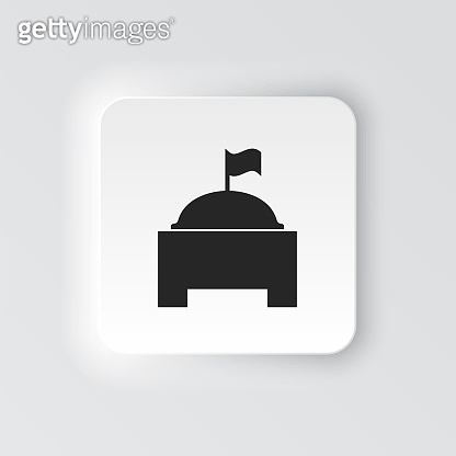 Rectangle button icon Monumental building. Button banner Rectangle ...