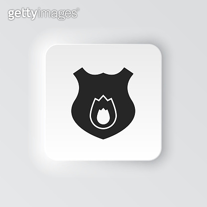 Rectangle button icon Fireguard shield. Button banner Rectangle badge ...