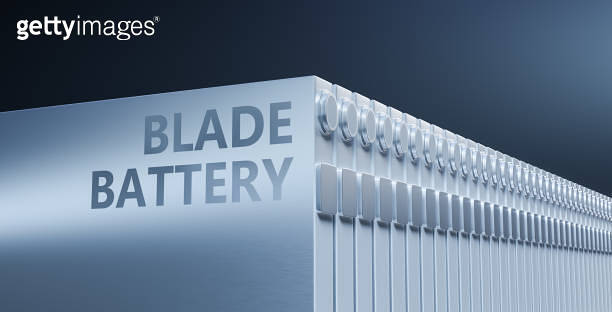 Blade shape battery cells design for modern electric vehicle, 3D ...