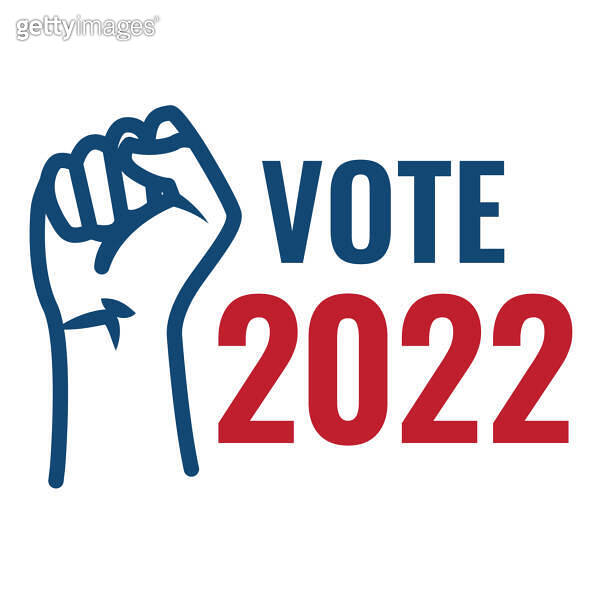 2022 Midterm Elections Design w Red White and Blue Vote Icon ...