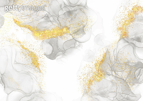 Silver alcohol ink background with gold glitter 이미지 (1387368873) - 게티이미지뱅크