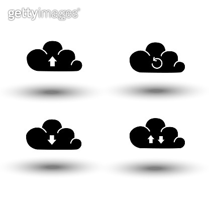 set of cloud icon computing concept design, upload, download, cloud ...