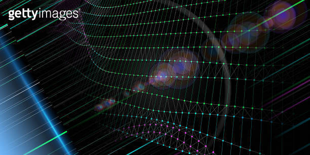 Abstract background with wireframe graph from dotted and spot. Visual presentation of analytics ...