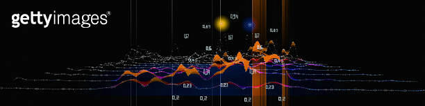 Abstract technology grid background with connecting dots and lines. Visual presentation of ...