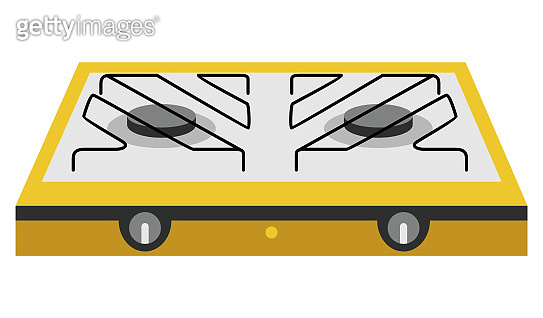 Camping stove cartoon icon. Cartoon gas camp burner, portable indoor ...