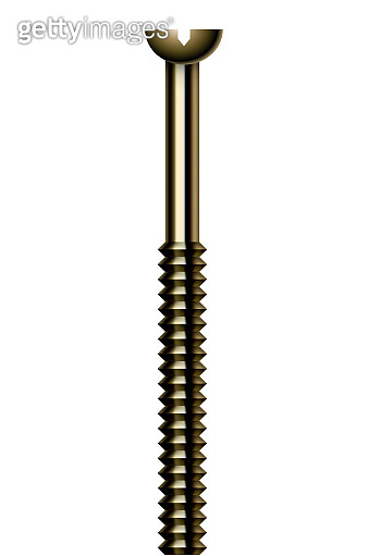 Metal bolt side view. Industrial or DIY element for fixing. Isolated ...