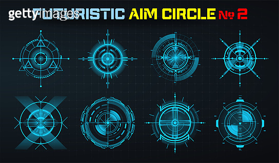Modern aiming system ui, ux, hud. Futuristic optical aim target and ...