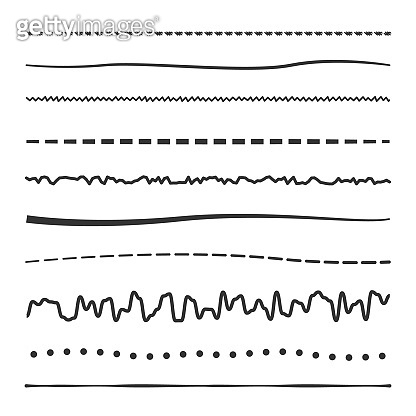 Handwritten single lines collection in different styles. 이미지 ...