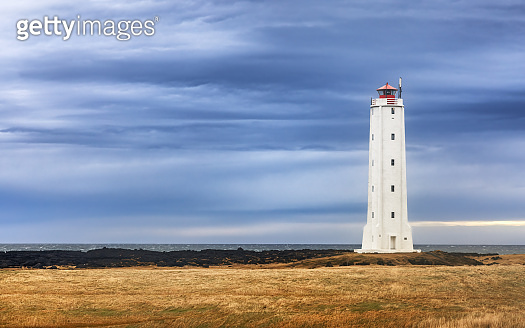 Malarrif Lighthouse in the Snaefellsjokul national park, Snaefellsnes ...