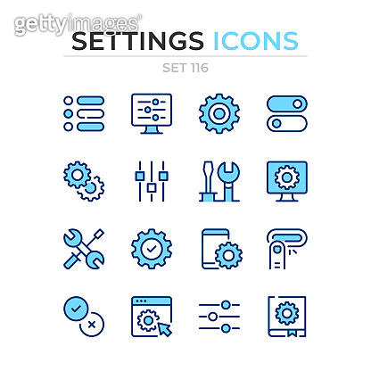 Settings icons. Vector line icons set. Premium quality. Simple thin ...