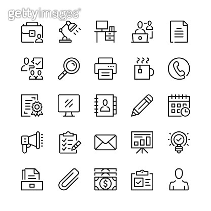Office line icons. Outline symbols. Vector line icons set 이미지 ...