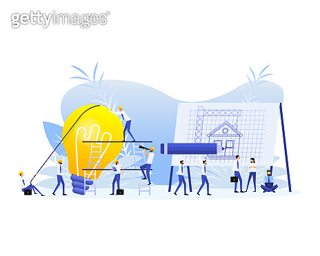 Idea to build people. Vector design. Business concept. Team work ...