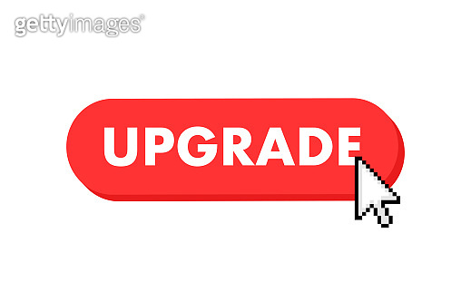 Upgrade button with cursor. Pointer click. Vector web button 이미지 ...