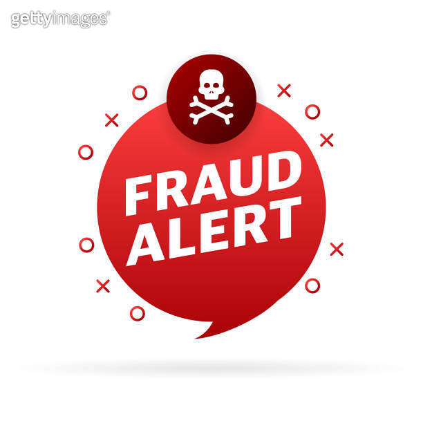 Fraud alert. Alert message. Smartphone icon. Banner vector. Cyber crime ...