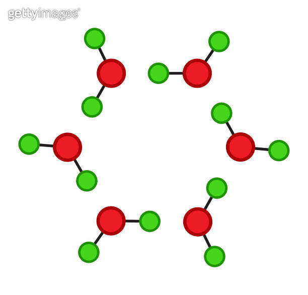 h2o solid ice molecule. crystal structure of water. Vector illustration ...