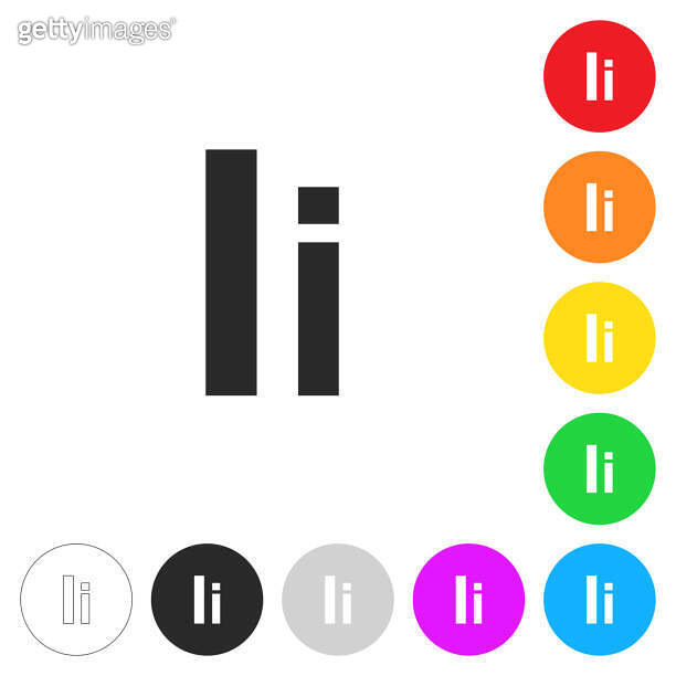 Letter I - Uppercase and lowercase. Icon on colorful buttons ...
