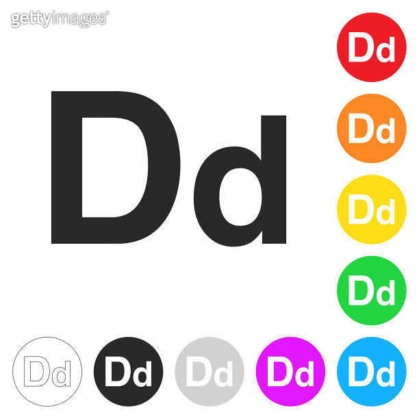 Letter D - Uppercase and lowercase. Icon on colorful buttons 이미지 ...