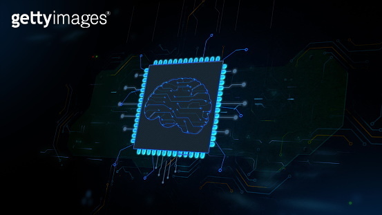 Technology and network concept. Artificial intelligence, machine learning and modern computer ...