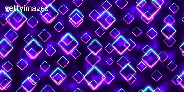 Purple and blue neon diamonds seamless pattern 이미지 (1433973848) - 게티이미지뱅크