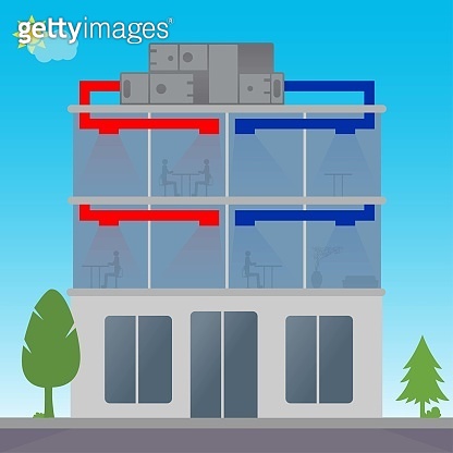 Scheme of an office building heating system 이미지 (1362573747) - 게티이미지뱅크