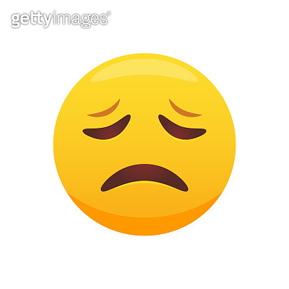 Disappointed emoji. Sad face, unhappy emoticon (1425211406) - 게티이미지뱅크