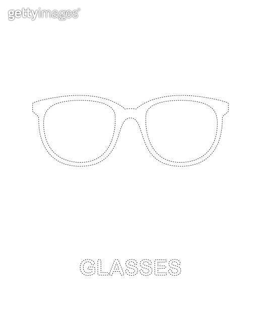 Glasses tracing worksheet for kids 이미지 (1411667650) - 게티이미지뱅크