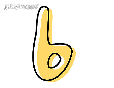 Handwritten alphabet. Vector. Illustration. Lowercase letters . b ...