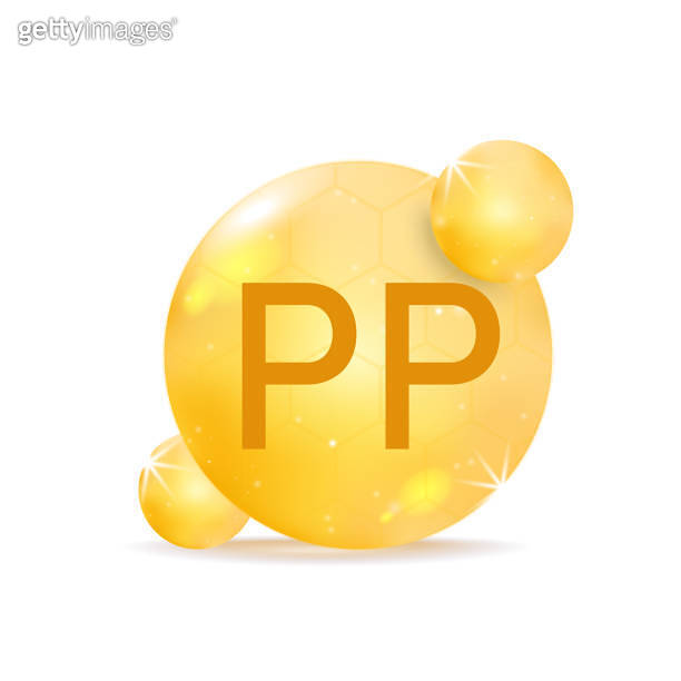 Vitamin Pp Golden Icon Drop Vitamin Pill Capsule 이미지 1411198598 5692