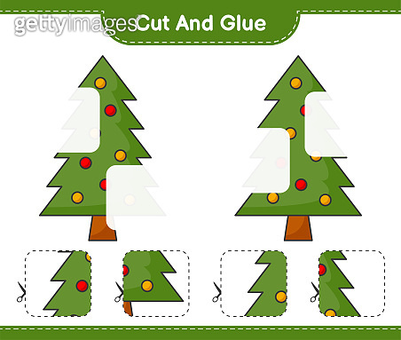 Cut and glue, cut parts of Christmas Tree and glue them. Educational ...