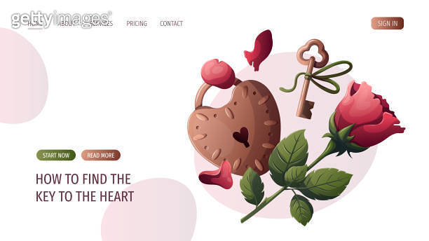 Lock and key, rose, petals. Happy Valentine's Day, Romance, Love ...