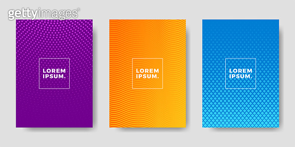 Set of book cover brochure design with gradient colors and halftone ...