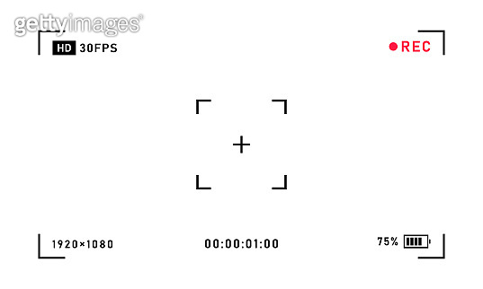 Camera horizontal viewfinder template on a transparent background. 4K ...
