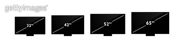 Smart TV monitor with different diagonal size. 4K television display ...