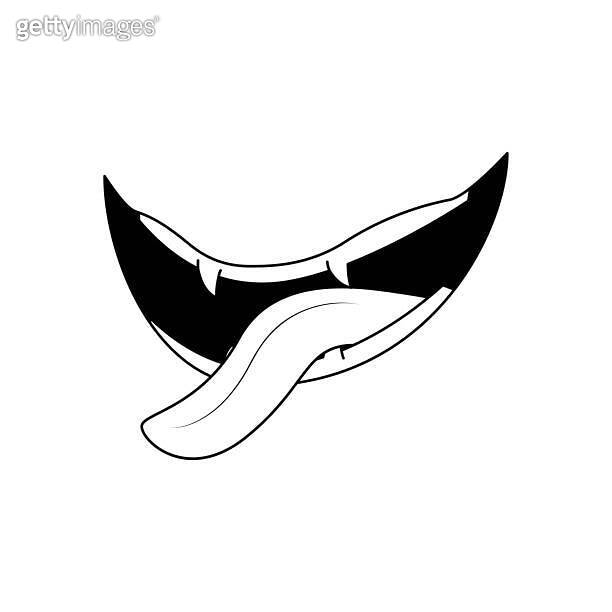 Abstract Black Simple Line People Human Smile Open Mouth With Teeth And ...