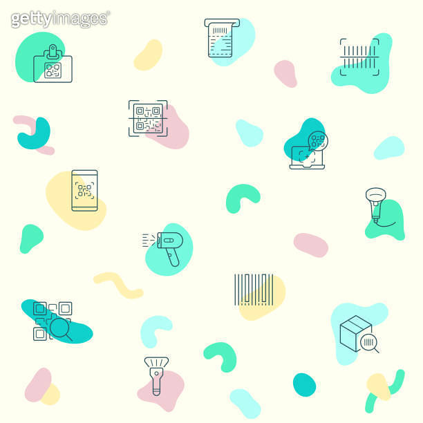 Vector illustration of a cute QR code and scan. (1373218488) 일러스트, 무료 ...