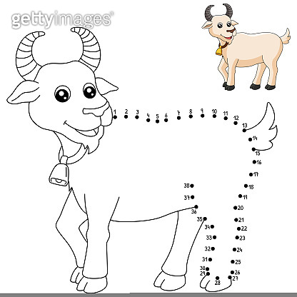 Dot to Dot Goat Coloring Page for Kids (1432481673) 일러스트, 무료 일러스트 - 게티이미지뱅크