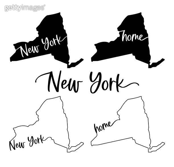 Stylized map of the U.S. New York State vector illustration (1402306651 ...