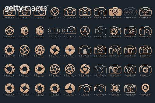 creative lens and camera logo icon set. Icons of photography, image ...