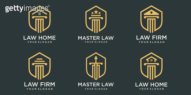 Set of Elegant pillar, Law firm, attorney design Template 이미지 ...