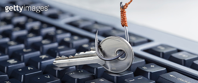 phishing, hacking personal data and money , key and hook on computer keyboard. 이미지 (1452758291 ...