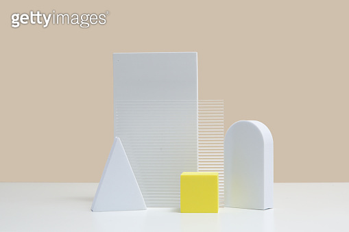 Abstract minimal modern scene. Modern set from various geometric shapes ...