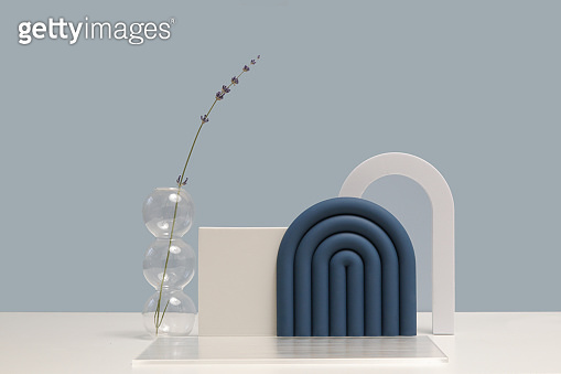 Abstract minimal modern scene. Modern set from various geometric shapes ...