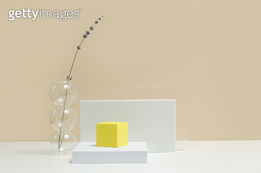 Abstract minimal modern scene. Modern set from various geometric shapes ...