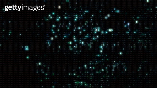 Abstract Green Blue Computer Hex Code Machine Learning Algorithm Hud ...