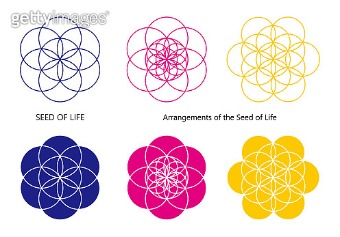 Sacred Geometry Seed of Life Symbols and Variations 이미지 (1385121067 ...
