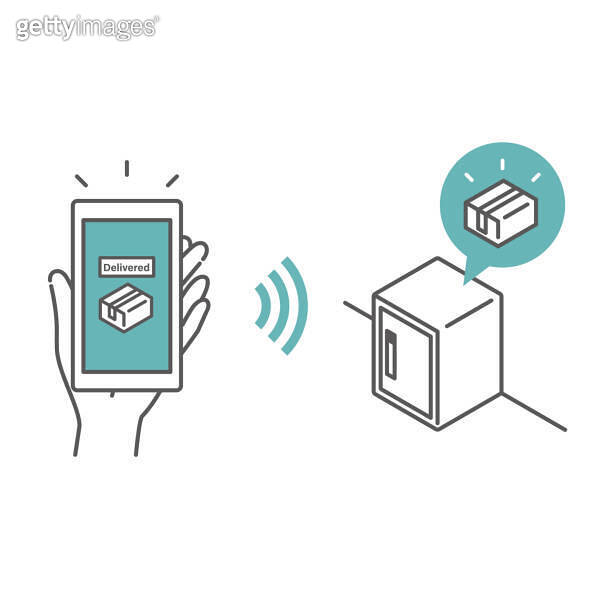 Smart home: Delivery box (Notification of delivery completion arrives ...