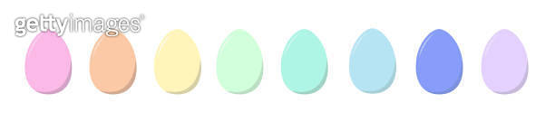 Set of colorful Easter eggs. Design elements for holiday cards. Easter collection. 이미지 ...