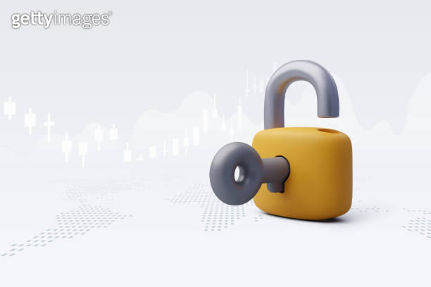 3d Vector Lock and Key, Open the lock with the key. Data Protection ...